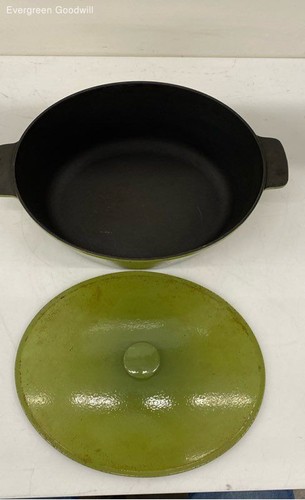 Cast Iron dutch oven made in France 20538 avocado green W/Lid | eBay