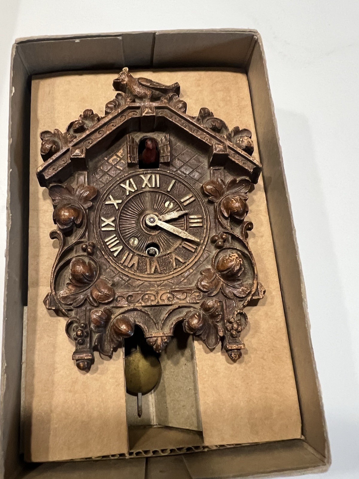 1930’s LUX bobbing bird cuckoo style pendulette clock w Box & Key ...