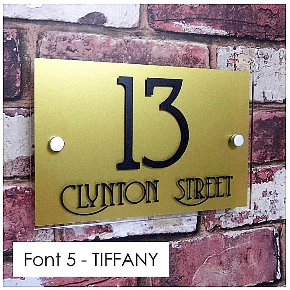 Contemporary House Sign Door Number Address Plaque Modern Acrylic ...