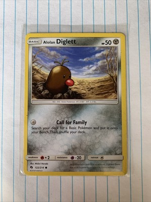 Pokémon TCG Alolan Diglett Sun & Moon - Lost Thunder 122/214 Regular ...