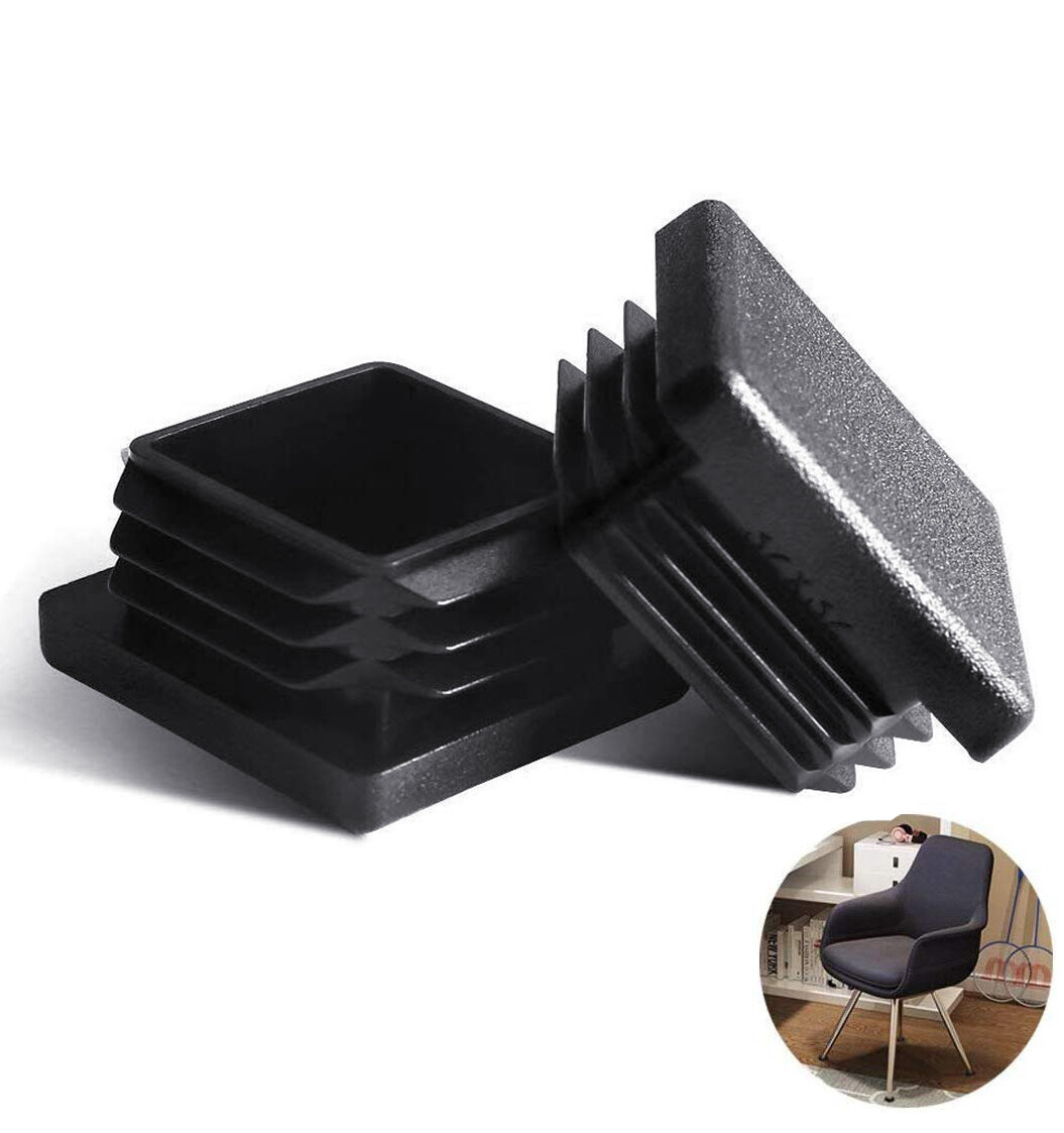 25PCS 1" Inch Square Plastic End Cap Tubing Hole Post Plug 1 inch 1x1 ...