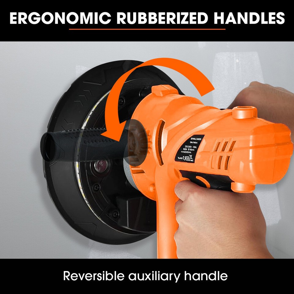 UNIMAC 180mm 850W Handheld Drywall Sander Electric Plaster Wall Vacuum ...