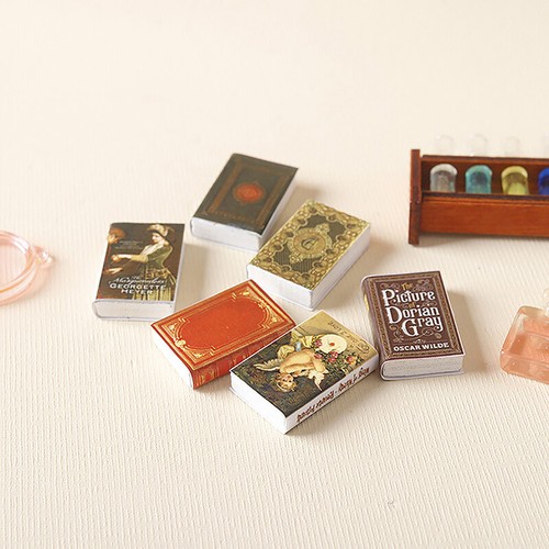 6Pcs 1:12 Dollhouse Miniature Comic Book Small Books Mini Model Play ...