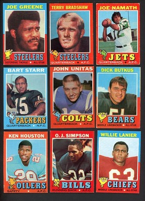 1971 TOPPS FOOTBALL COMPLETE SET EX BRADSHAW NAMATH UNITAS 514121 ...