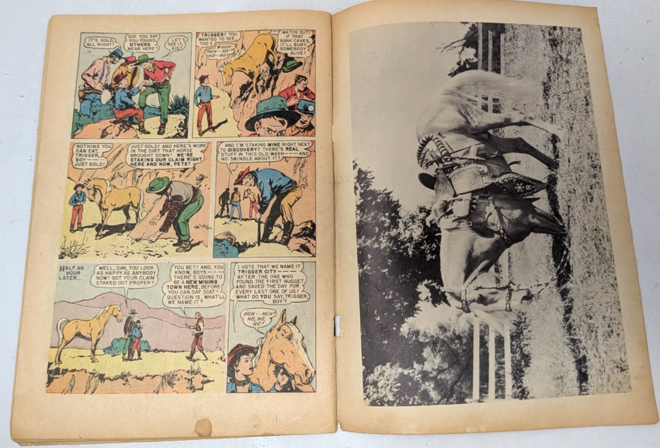 Vintage 1951 Dell Roy Rogers Trigger #329 Western Cowboy Palomino Horse ...