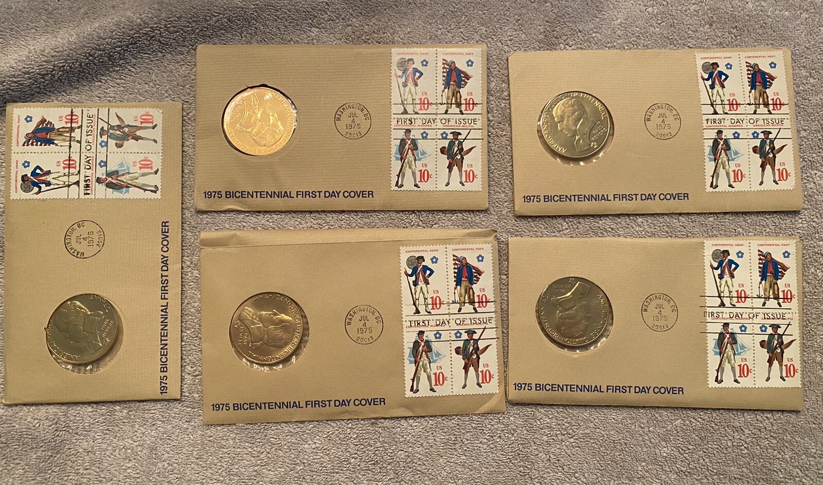 Set Of 5 American Revolution Bicentennial 1975 Paul Revere Lexington ...