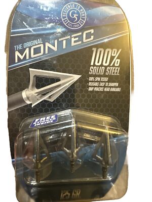 G5 OUTDOORS MONTEC 125 GRAIN BROADHEADS, (1) 3-Pack, NEW IN UNOPENED ...
