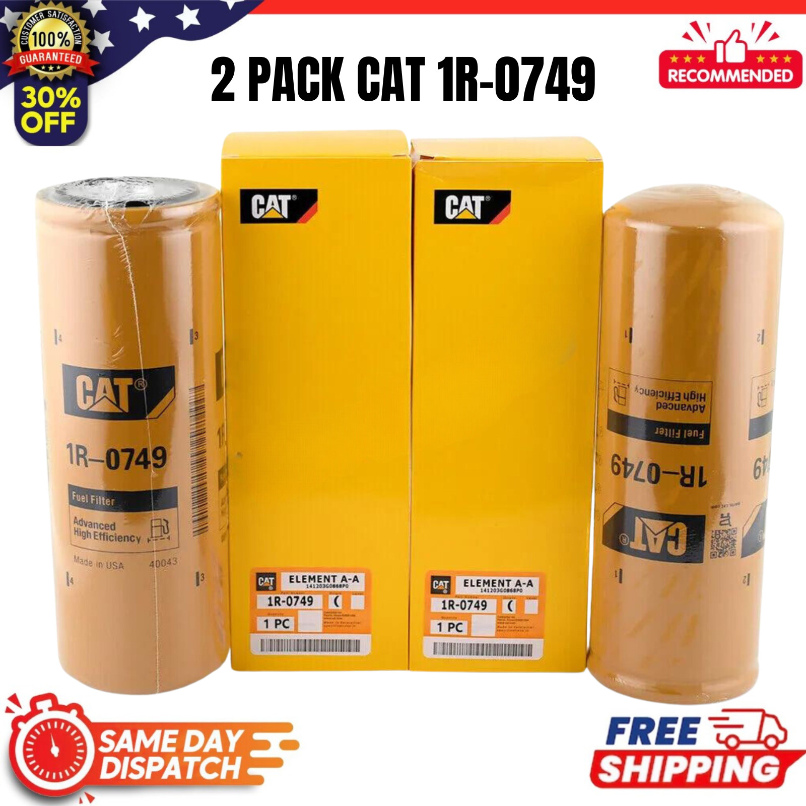 CATERPILLAR 1R0749 - Fuel filter cross reference
