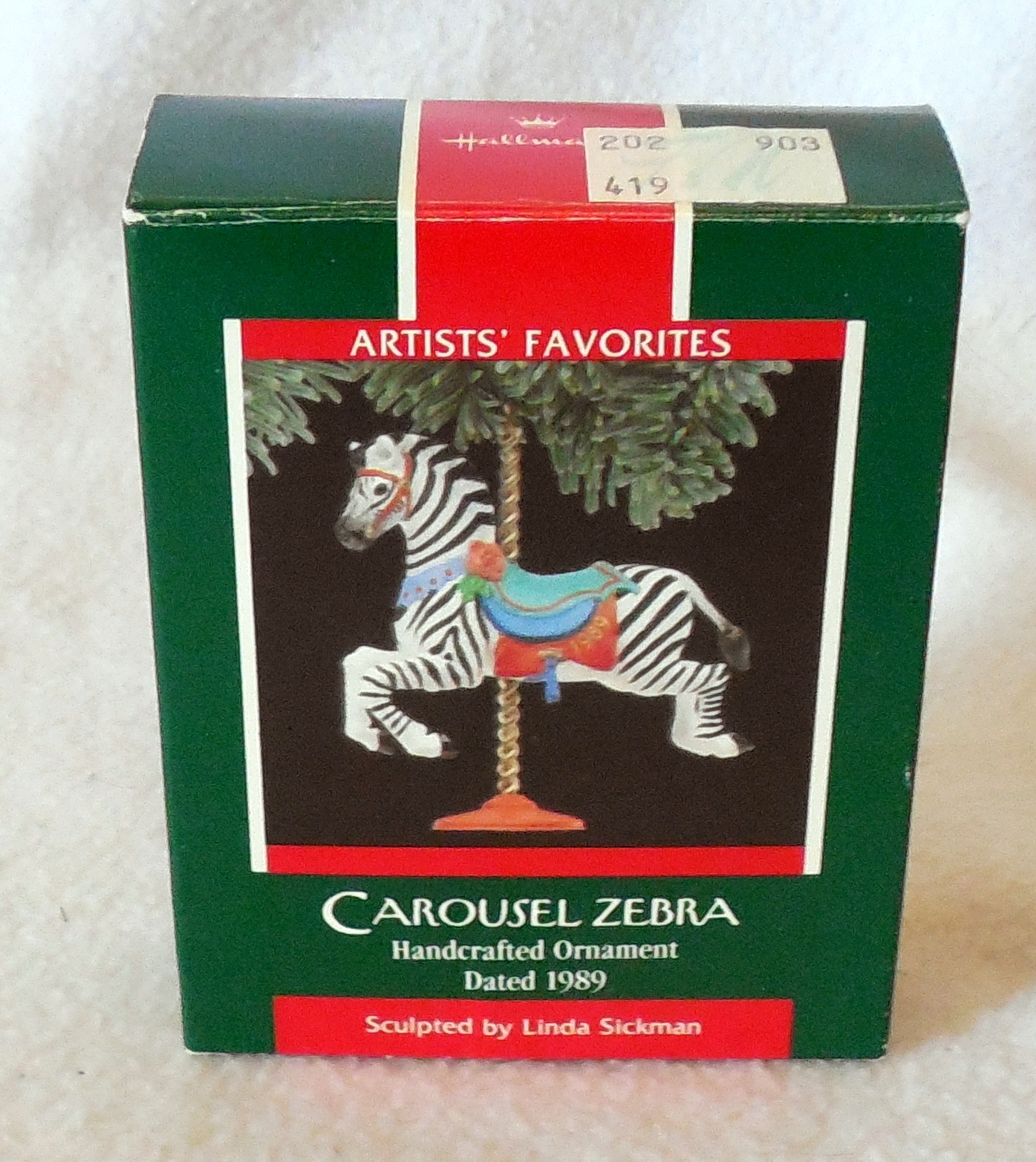 Hallmark Christmas ornament Carousel Zebra 1989 Linda Sickman | eBay