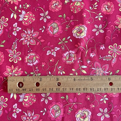 BTY Deep Berry Pink Jacobean Floral Fabric Quilting Cotton | eBay