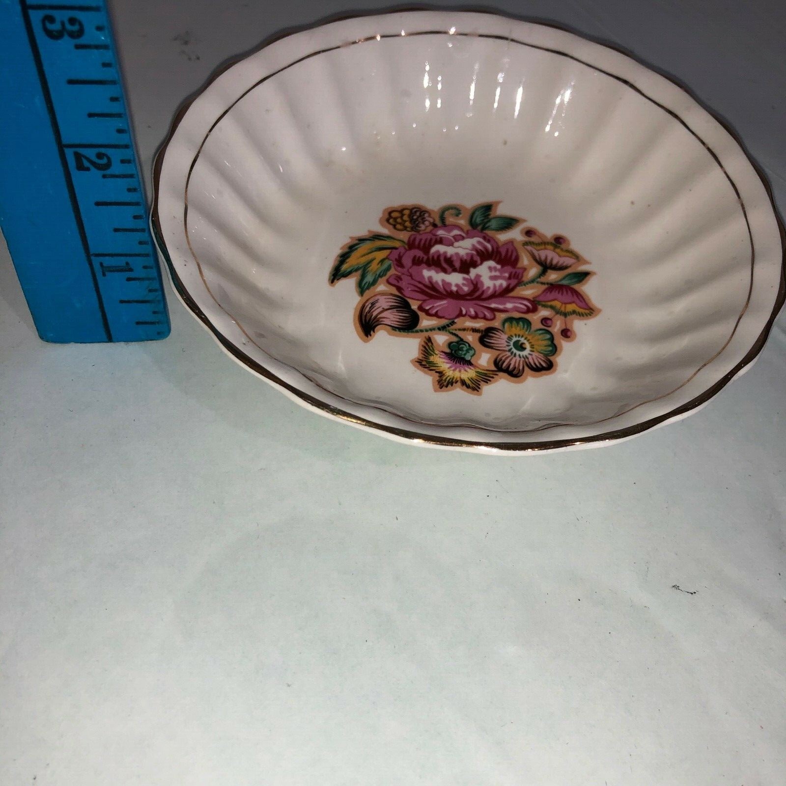 Wade (England) Harvest Ware CRETONNE Dessert Bowl, Floral Center, Gold ...