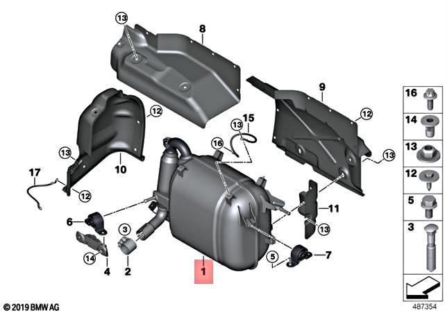 14-16 BMW I3 Exhaust Muffler Tail Pipe OEM 18307623124 for sale online ...