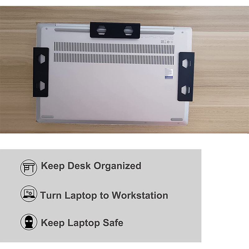 Under Table Laptop Holder Notebook Storage Bracket Stand Mount Desktop ...