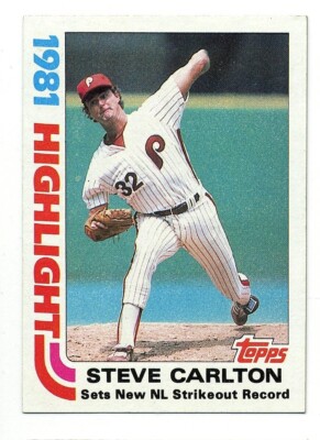1982 TOPPS 81 HIGHLIGHT STEVE CARLTON NL K RECORD #1 MINT | eBay