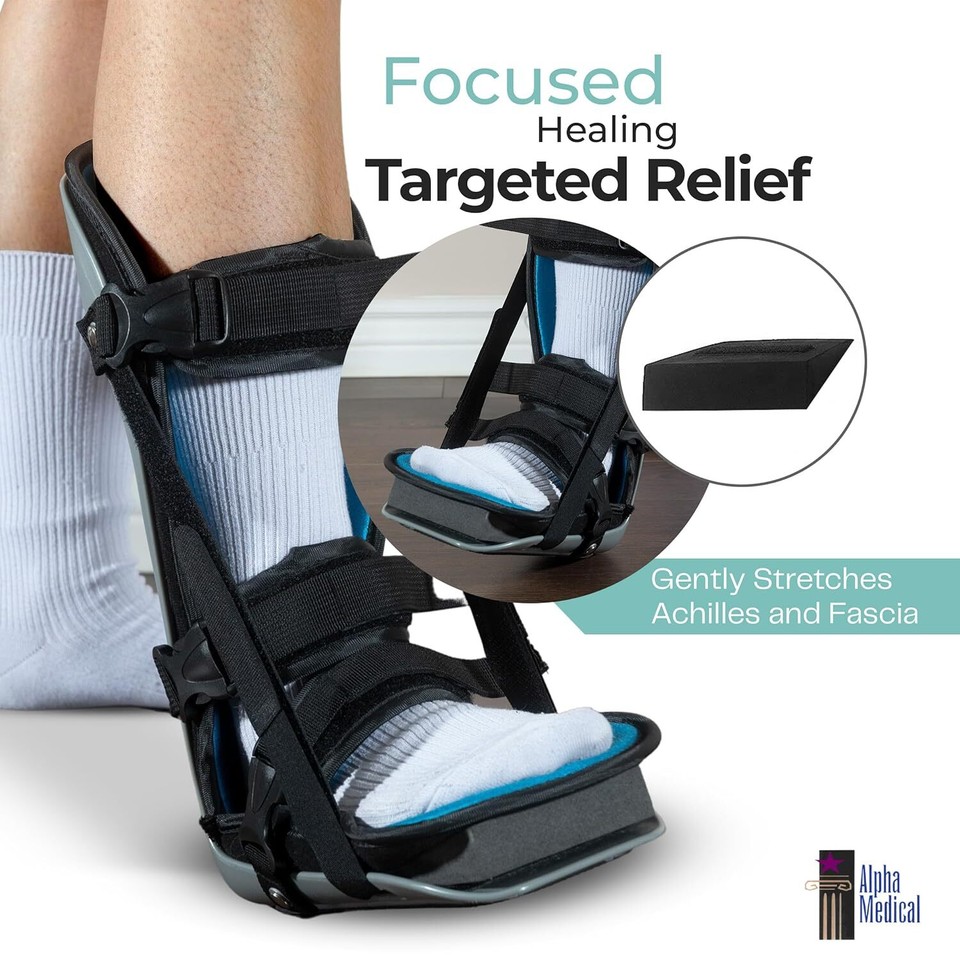Alpha Medical Plantar Fascitis Night Splint Heel & Foot Pain; P.F ...