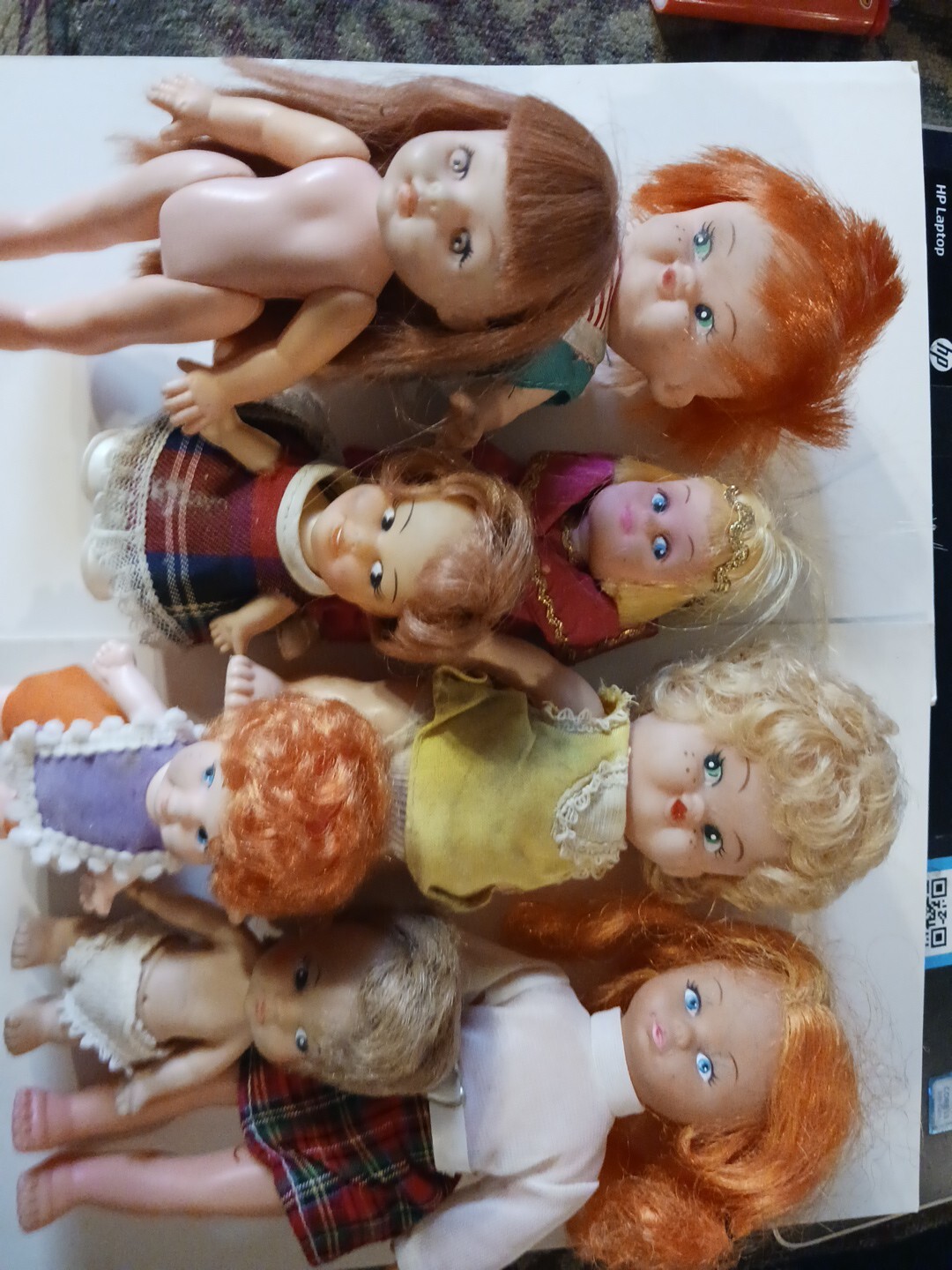 Vintage Lot of 8 Small Vinyl & Plastic Dolls 1960's & 70's Hong Kong ...