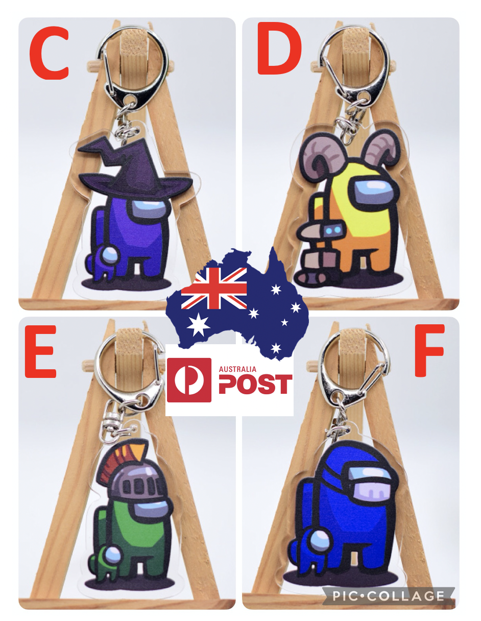 Among Us keychain acrylic Keyring character double sized gift imposter ...