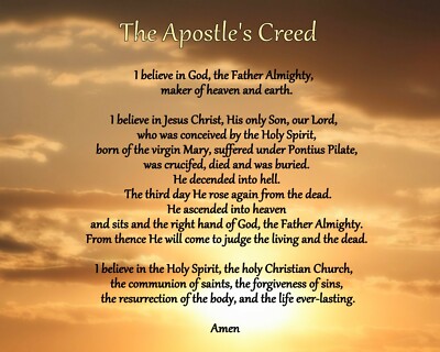 APOSTLE'S CREED I BELIEVE IN GOD THE FATHER CHRISTIAN METAL PLAQUE TIN ...