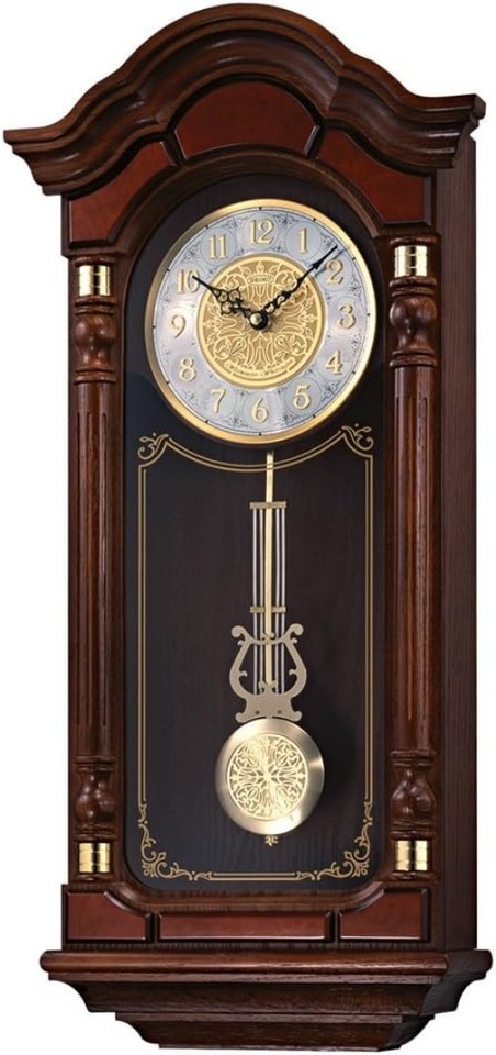 Dark Oak Pendulum Wall Clock with Chimes, 28 Inch | eBay