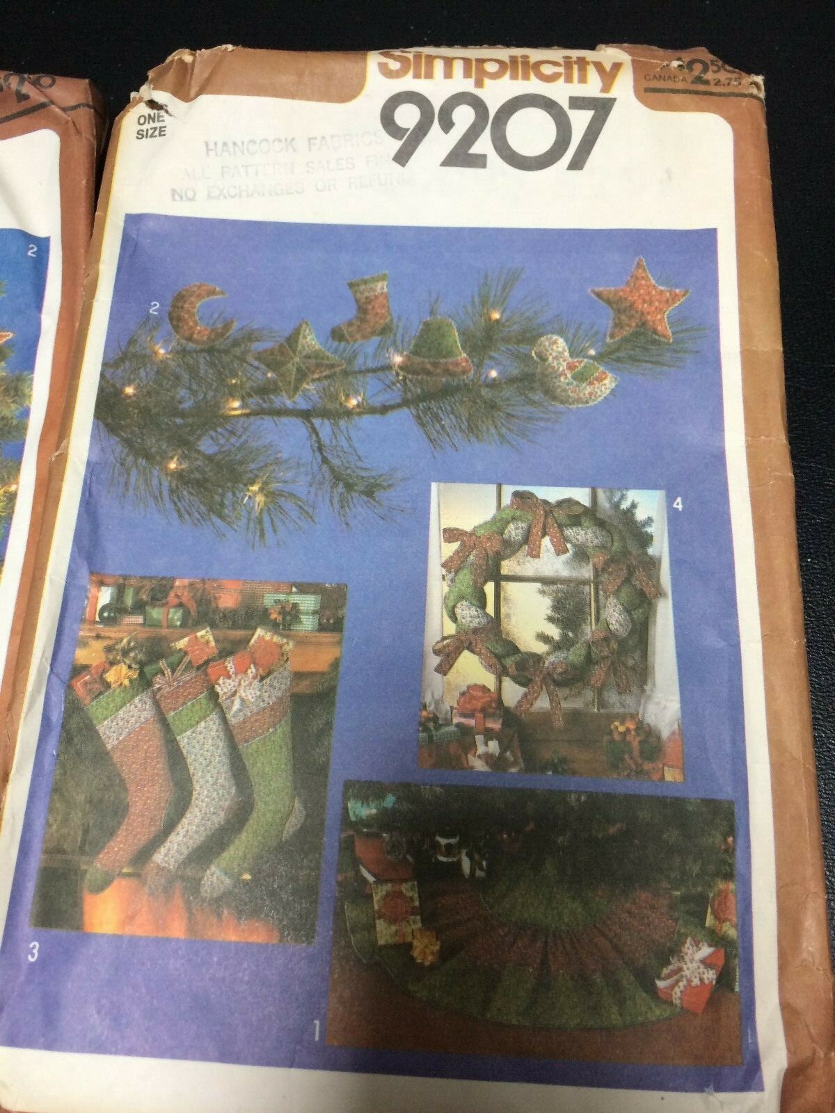 2 Simplicity Christmas Craft Patterns 9207 & 9648 Ornaments Stocking ...