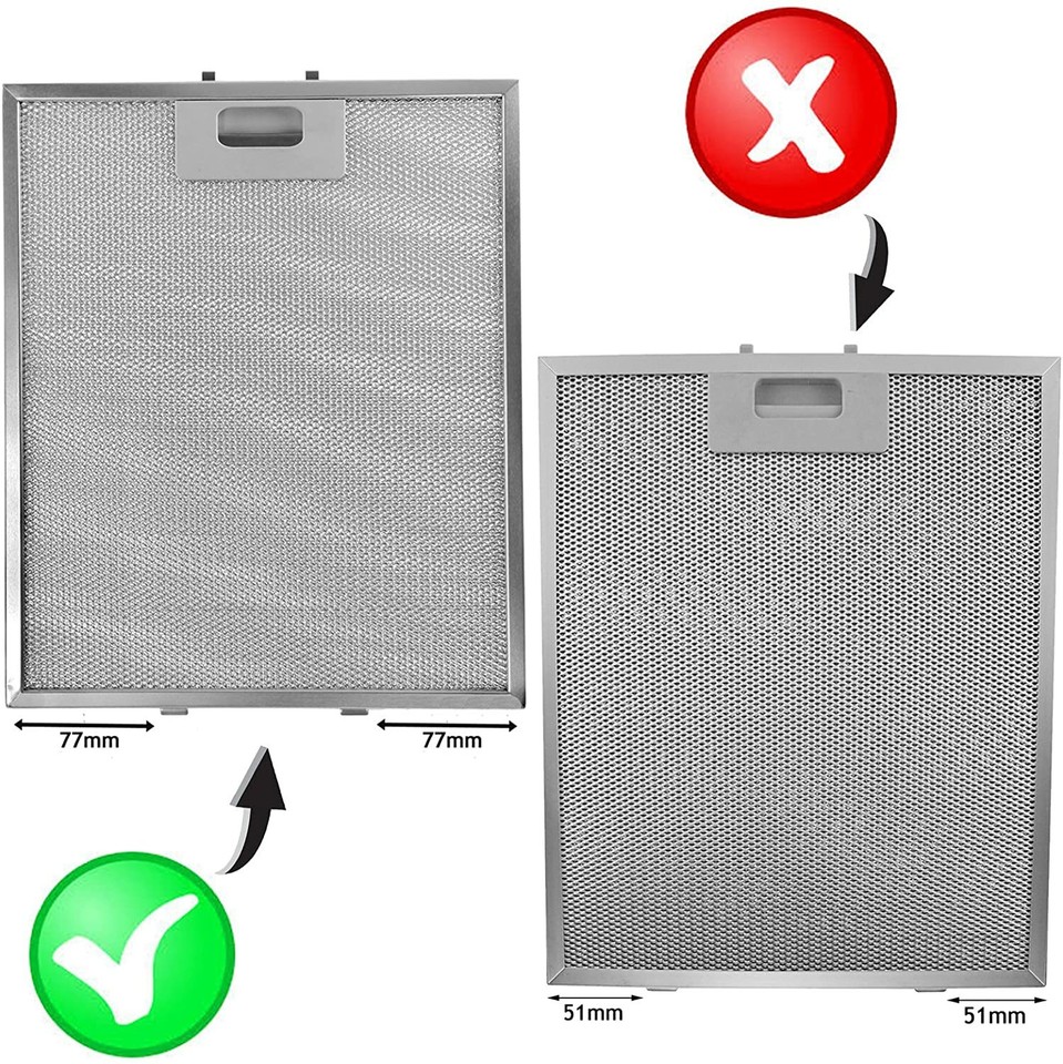 2 Metal Mesh Filters For HOTPOINT Cooker Hood Vent filter 318 x 258 mm ...