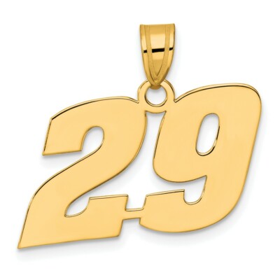 14K Yellow Gold Polished Block Number 29 Pendant | eBay