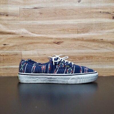 Vans Off The Wall Tribal Printed Blue White Sneakers Women's Size 9.5 ...