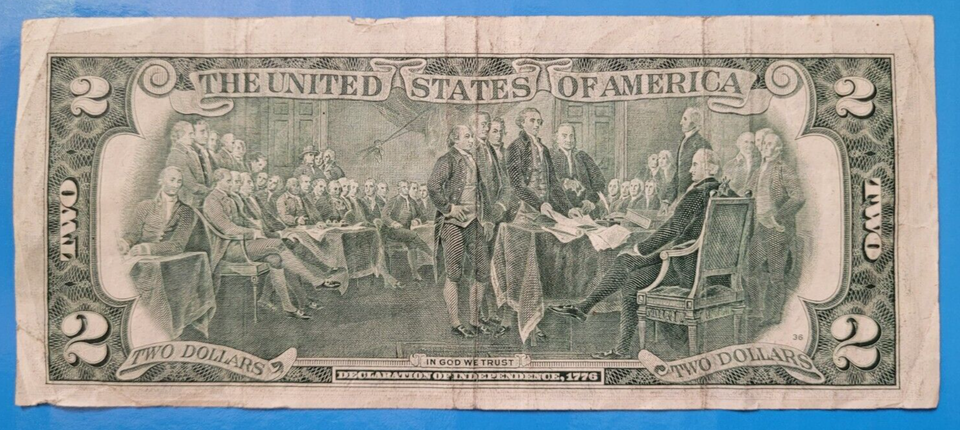 Series G, $2 banknote year 1976, bill two dollar bank note Federal ...