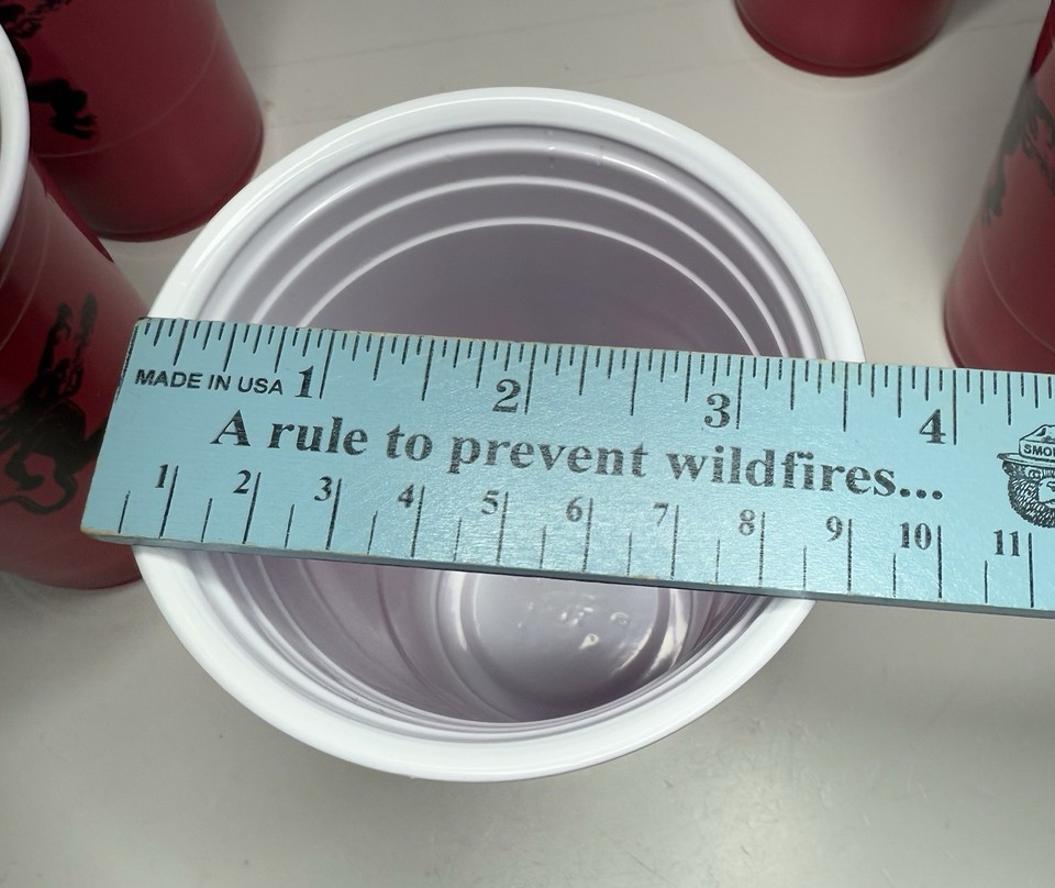 Fireball Whiskey Beer Pong Half Set - 12 Logo Red Plastic Cups & 2 Logo ...