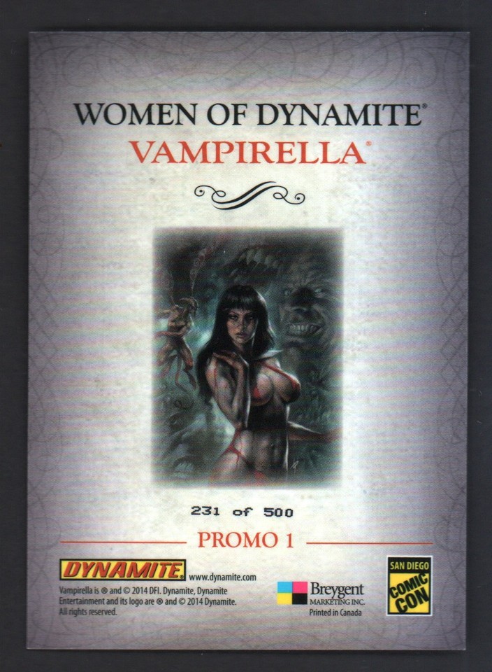 2014 Women Of Dynamite San Diego Comic Con Promo #PROMO 1 Vampirella Nm ...
