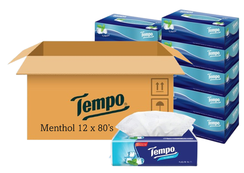 Tempo Strong, Soft & Breathable Menthol Tissues 12 x 80's 4ply | eBay