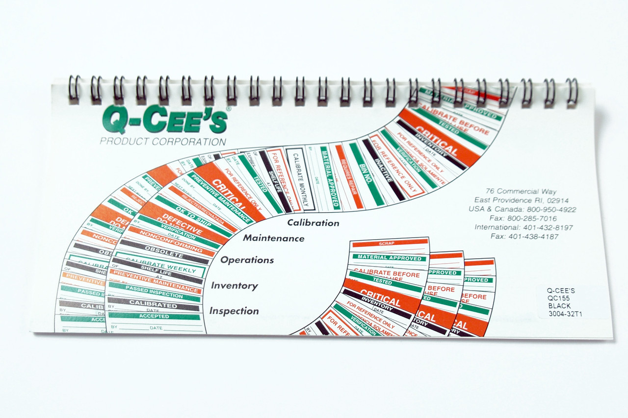 Q-CEE'S CALIBRATION LABELS #QC155 BLACK 3004-32T1 BOOKLET (H-1-3-10-18 ...