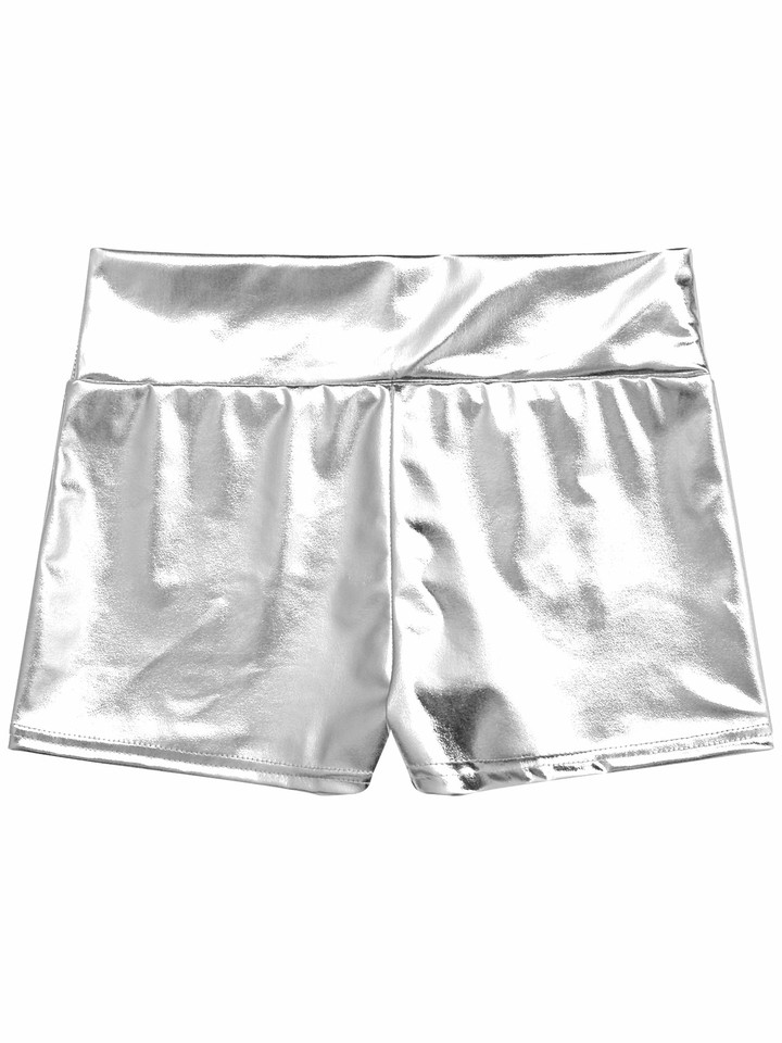 Womens High Waist Metallic Shorts Shiny Patent Leather Rave Hot Pants ...