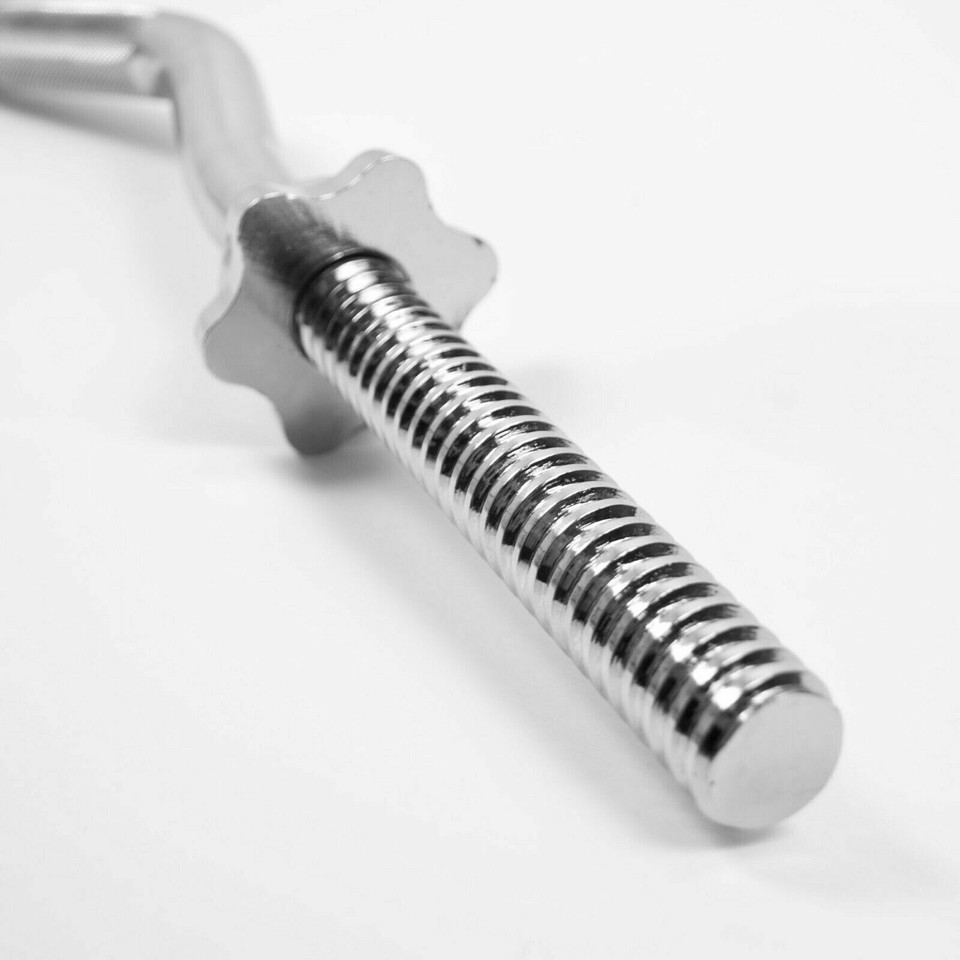 Arm Curl Weight Lifting Bar With Spinlock Collars Home Gym 1" Barbell ...