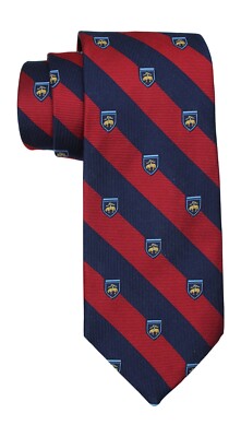 Brooks Brothers Current Label Red Navy Striped Logo Crest Tie | eBay