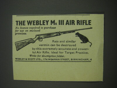 1957 Webley Mk III Air Rifle Ad - The Webley Mk III Air Rifle | eBay