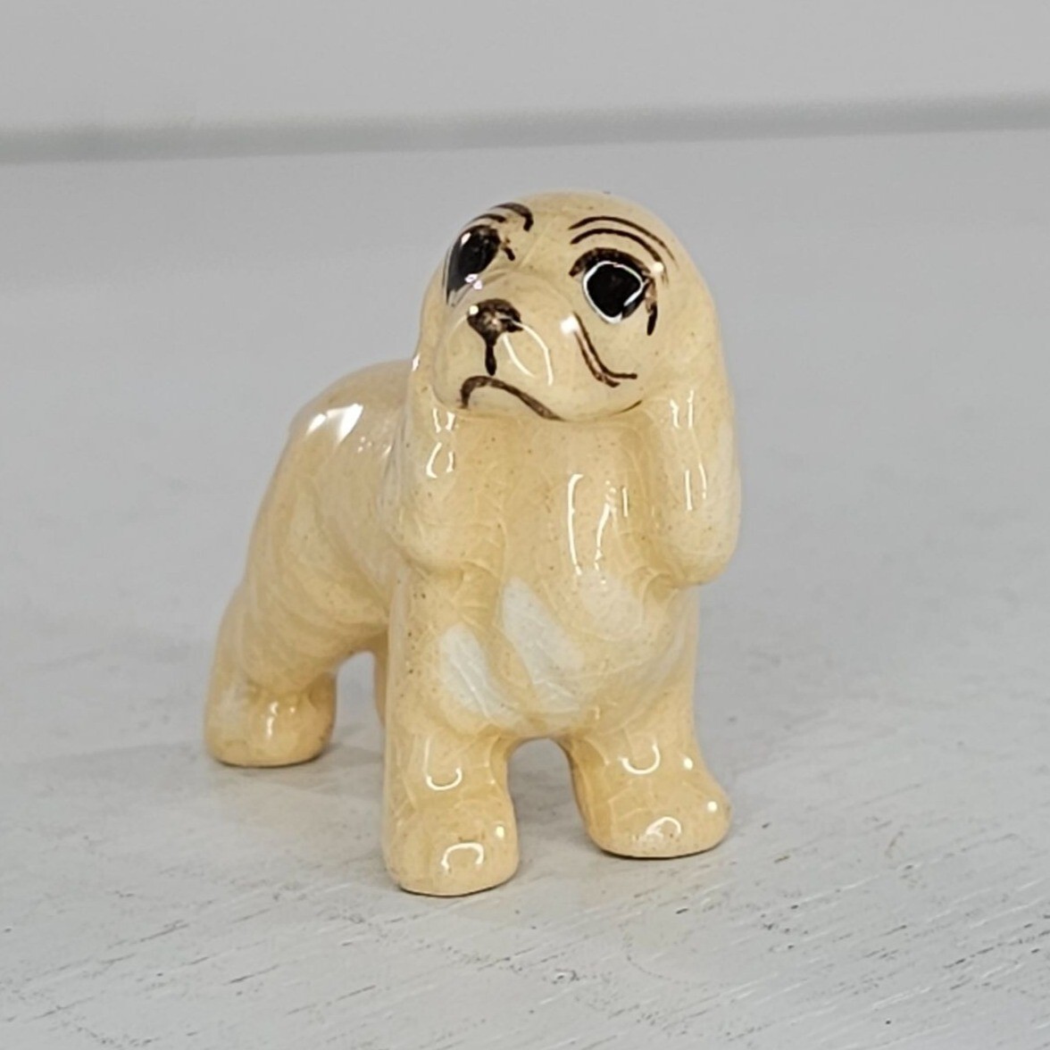 Hagen Renaker Cocker Spaniel Standing Miniature Figurine Buff White ...