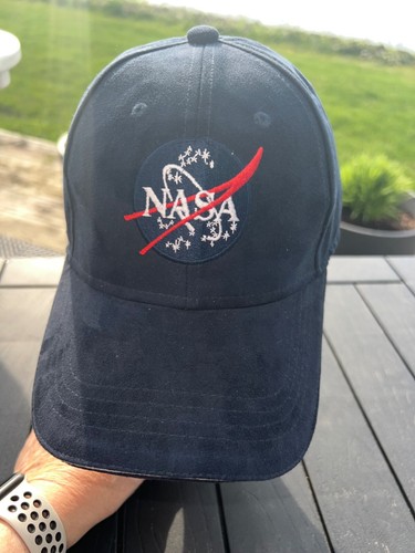Kennedy Space Center NASA Navy Blue Patch Suede like Black Hat Cap ...