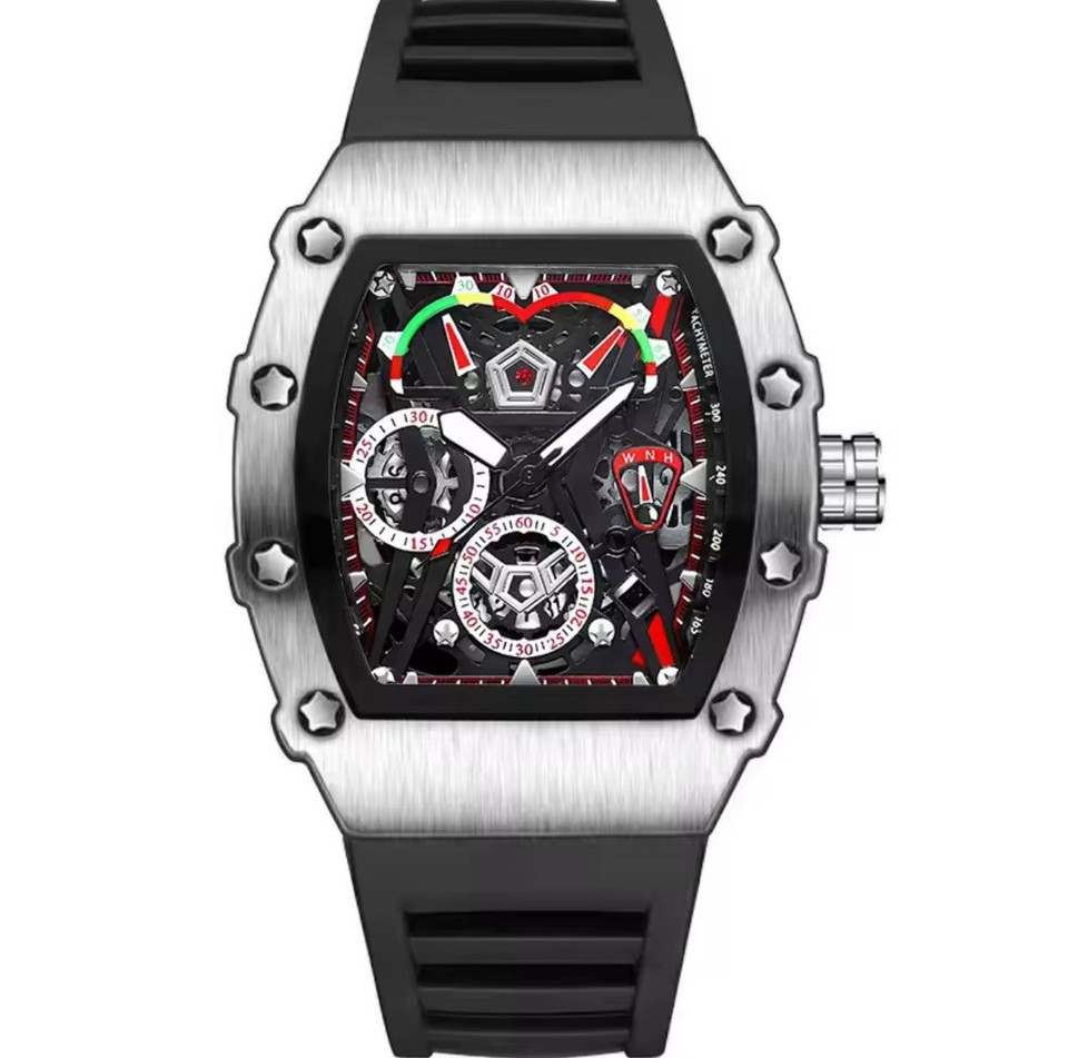 Orologio Richard Fashion Style Rapper Mille Silver Multicolor Skeleton ...