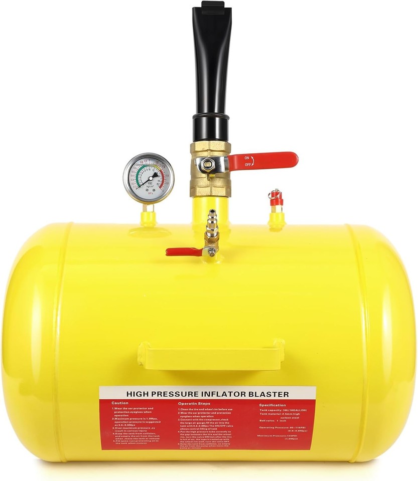 5-10 Gallon Air Tire Bead Seater Heavy Duty Air Tank Tire Inflator w ...
