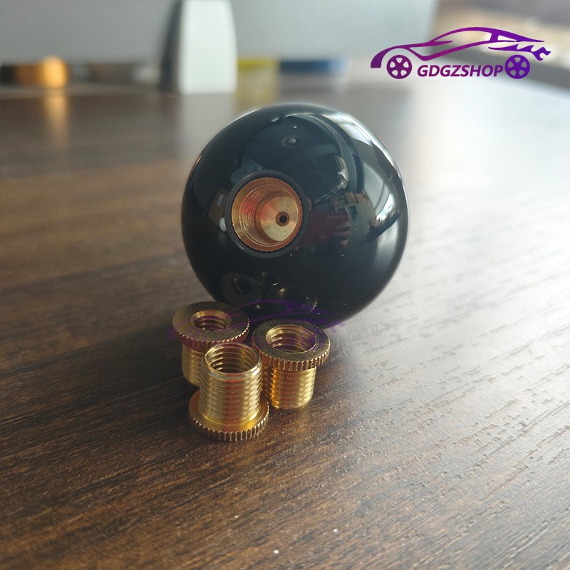 Round Ball Shift Knob Black Acrylic Universal Gear Shifter Head with 3 ...
