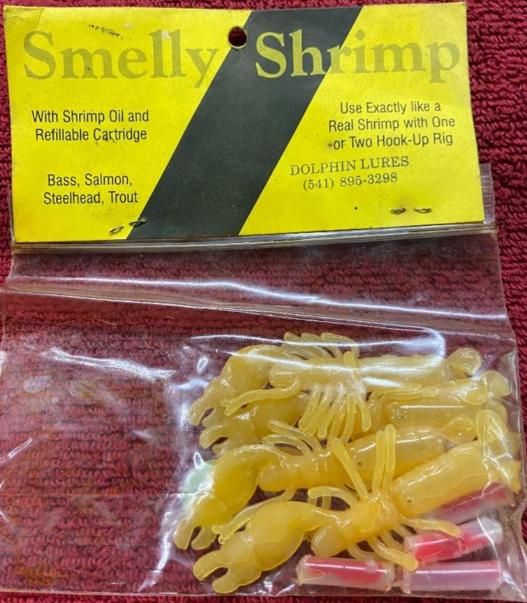 One pack Vintage "Smelly Shrimp" Glow in Dark Fish Baits. 1950's-60's ...