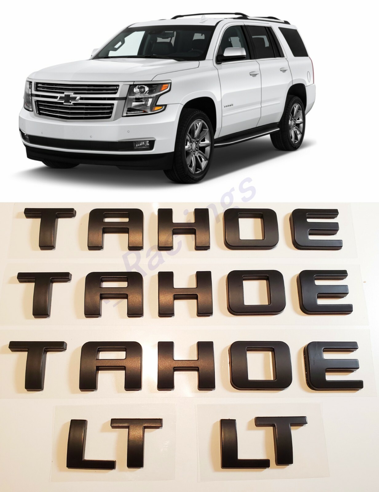 5PC Kits Matte Black TAHOE LT EMBLEM Letters Fit for 07-20 Chevrolet ...