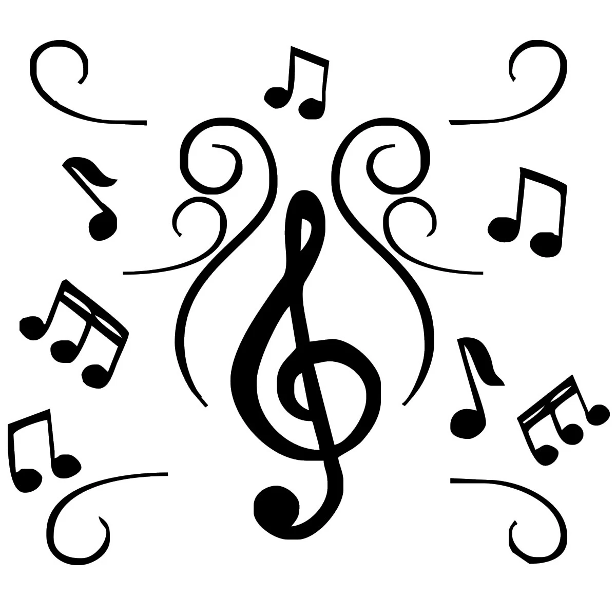 White Music Notes Decals