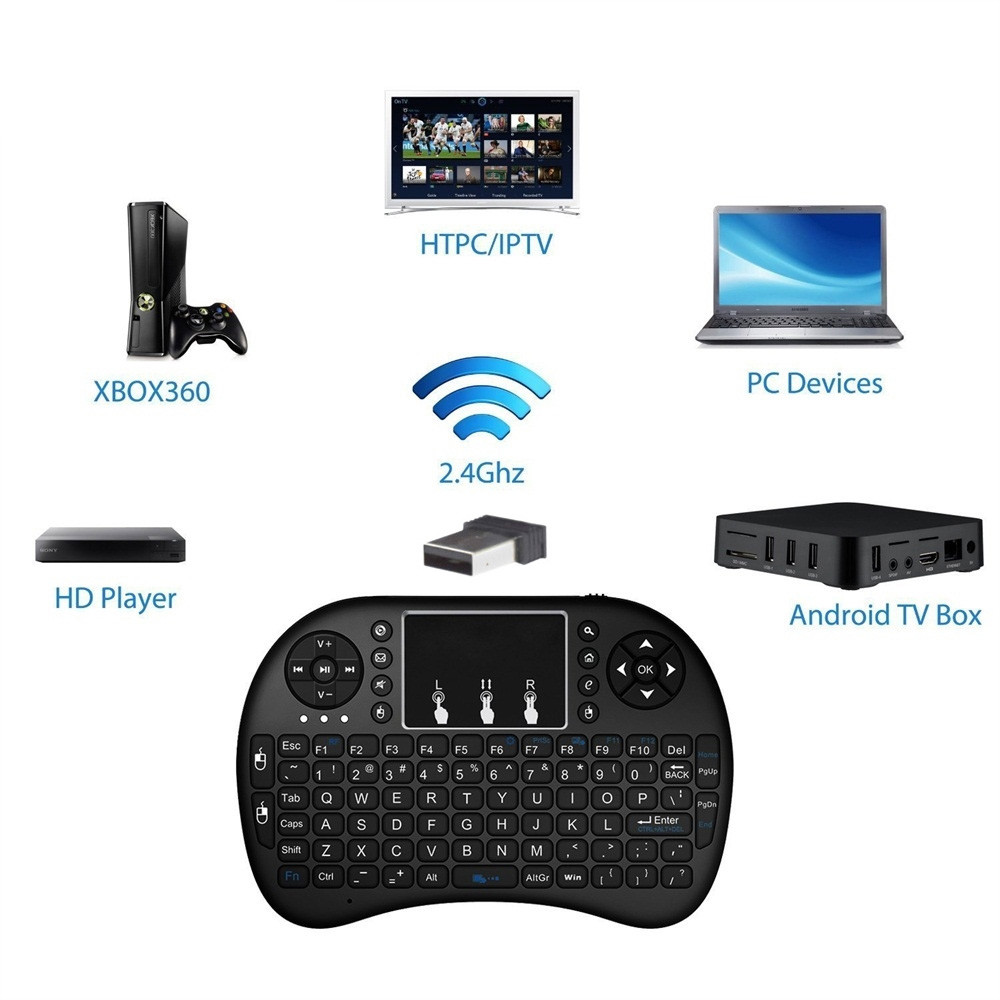 mini i8 2.4GHZ mini Wireless Keyboard Touchpad Smart TV Android Box PC ...