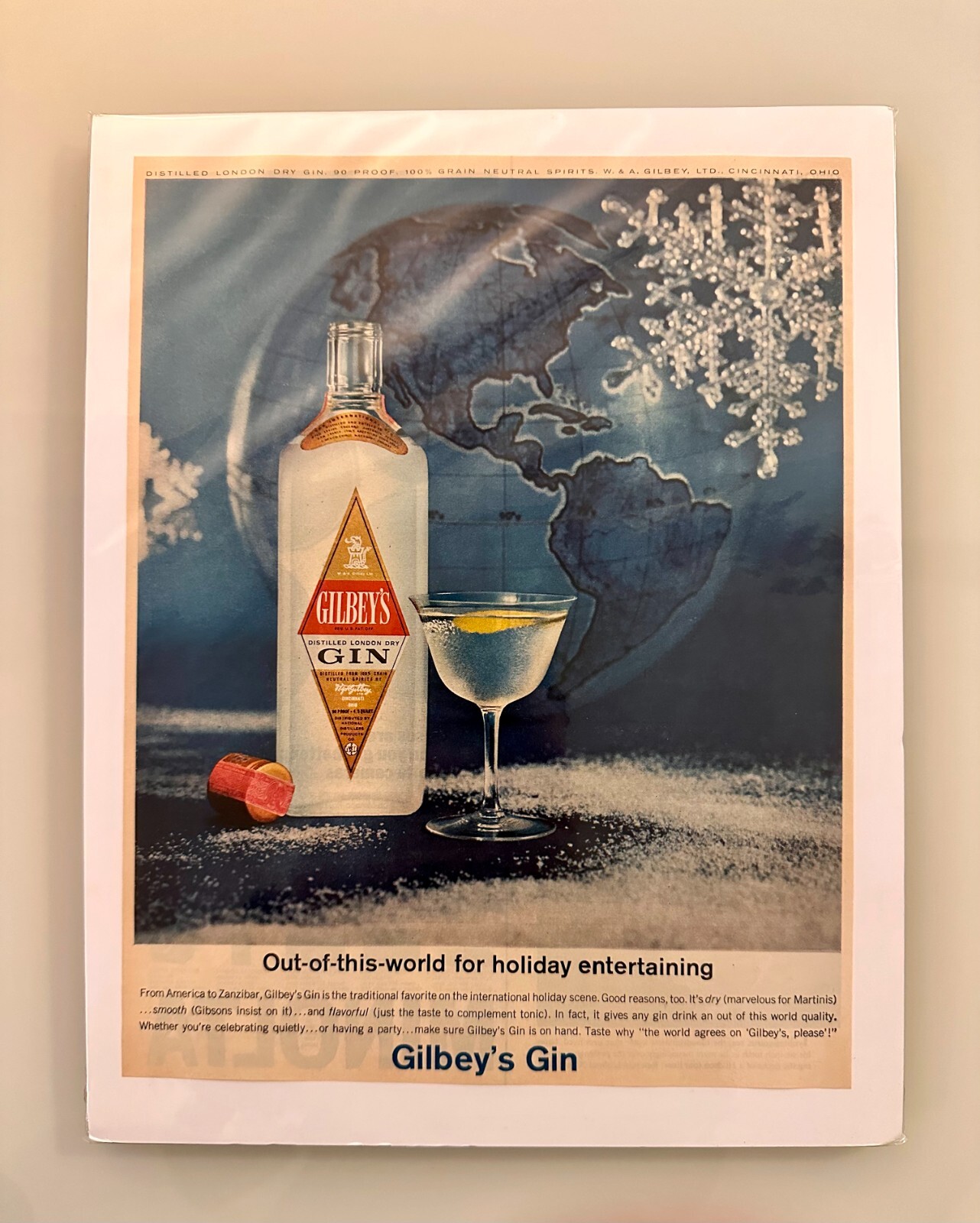 1950s Gilbey's Gin Alcohol Martini Vintage Print Ad | eBay