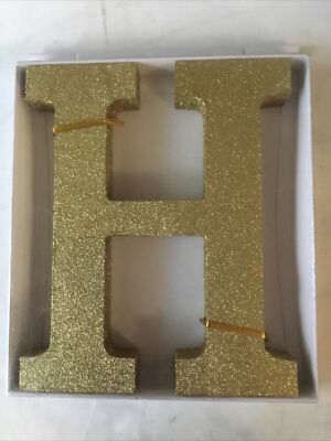 Gold Glitter H Letter 73A1 | eBay