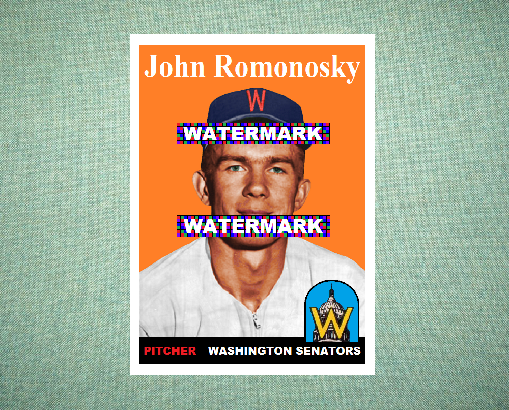 John Romonosky Washington Senators 1958 Style Custom Baseball Art Card ...
