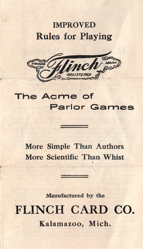 1903 Flinch Card Rules for Playing the Parlor Game Flyer - W23 | eBay
