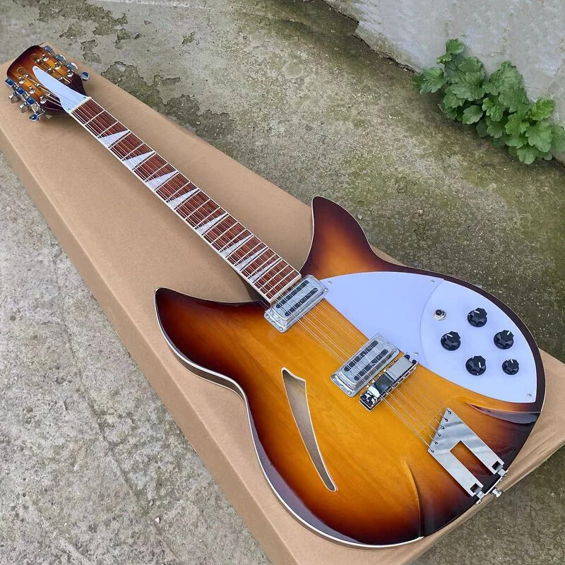 12String Semi Hollow Body Electric Guitar Sunburst Guitarra,Double ...